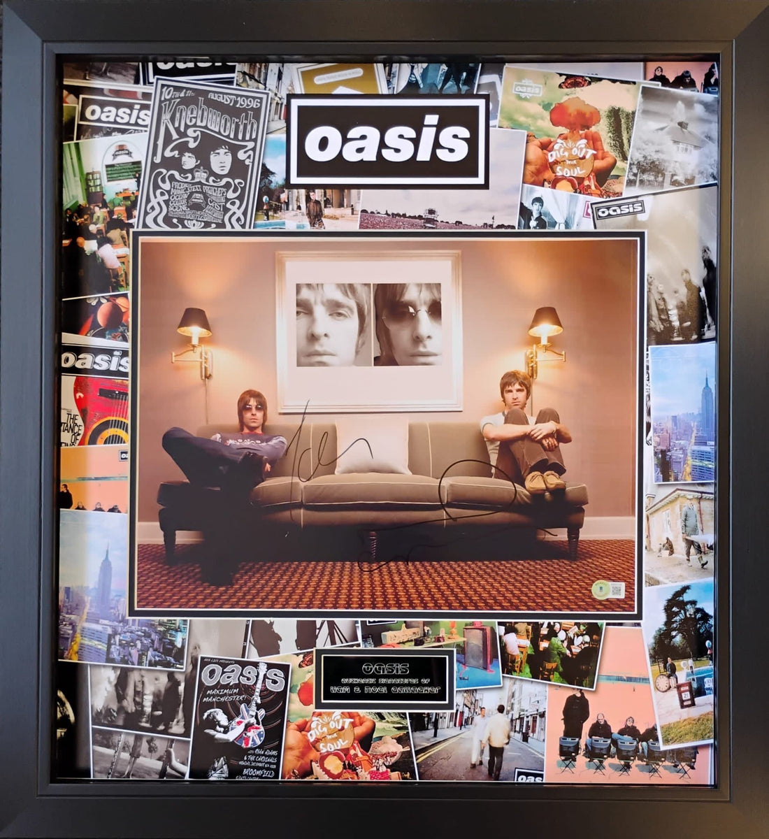 Oasis Noel & Liam Gallagher Signed 16x12 Framed Photo Beckett AB85194 ...