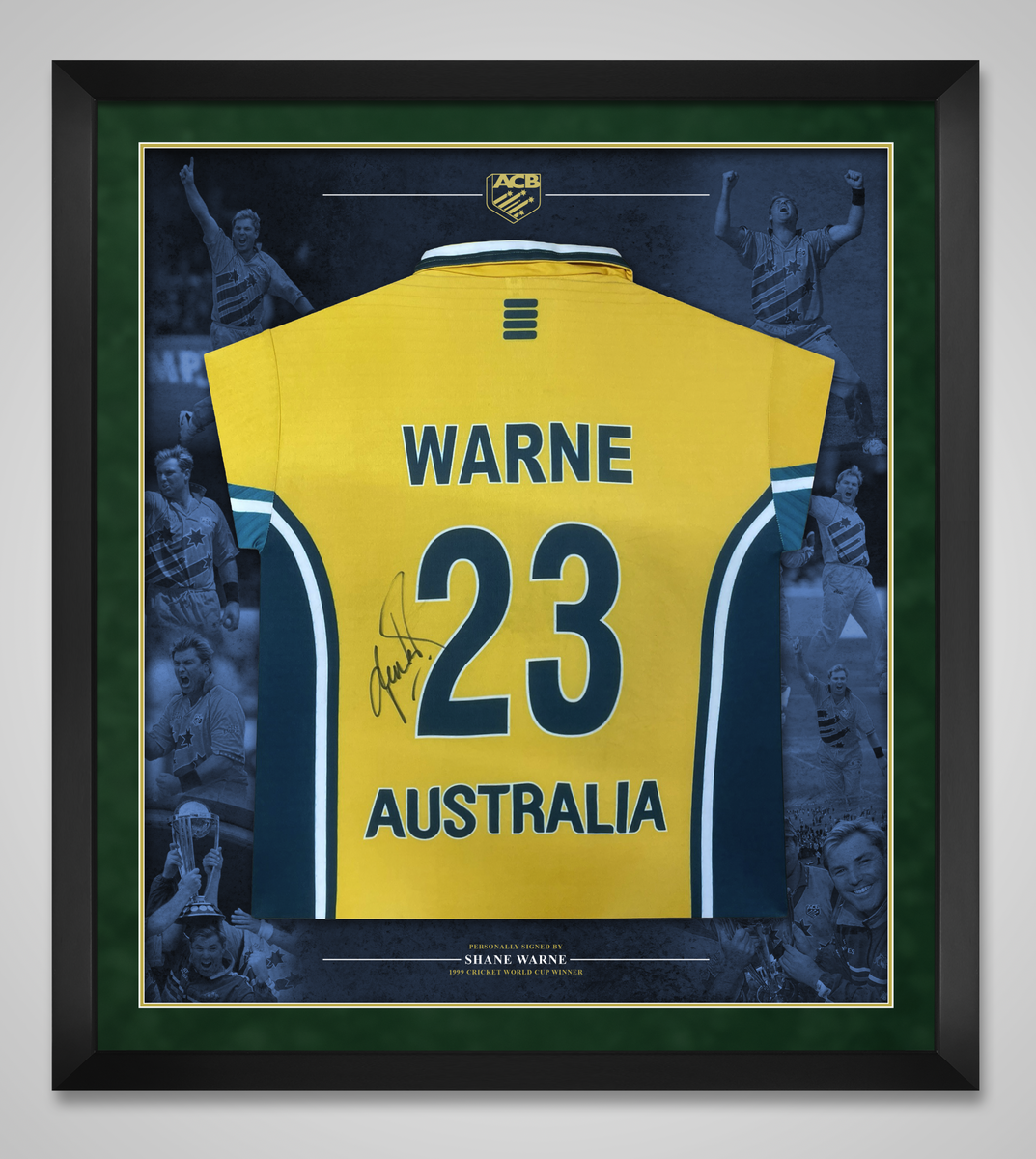 Shane Warne Signed & Framed Jersey Australia Cricket Legend AFTAL COA ...