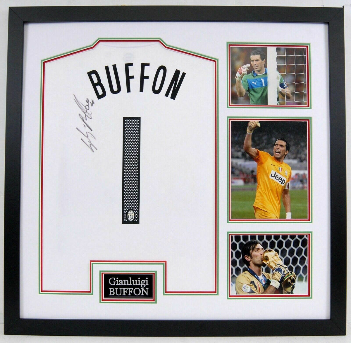 Gianluigi Buffon SIGNED & FRAMED SHIRT JUVENTUS & ITALY AFTAL COA (D ...