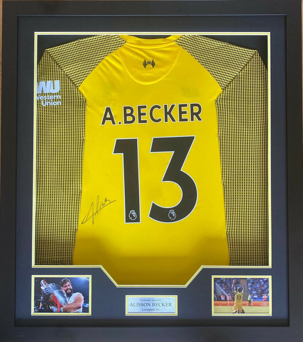 Alisson Becker Signed & Framed Shirt Liverpool FC Genuine Autograph AF ...