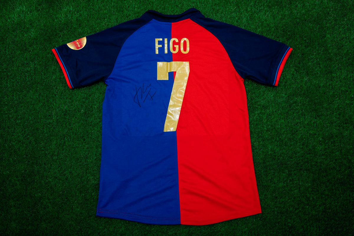 Luis Figo Signed FC Barcelona Shirt Genuine Autograph EXACT PROOF AFTA ...