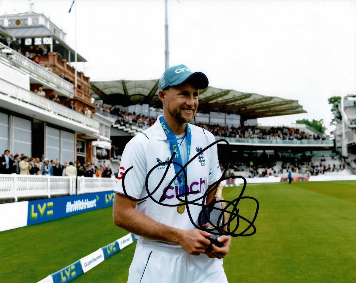 Joe ROOT Signed 10X8 Photo England Cricket AFTAL COA (2542) – Piece of Fame
