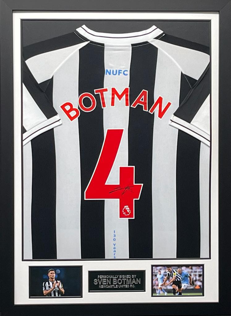 Sven Botman Signed & Framed Newcastle United F.C. Shirt AFTAL COA ...