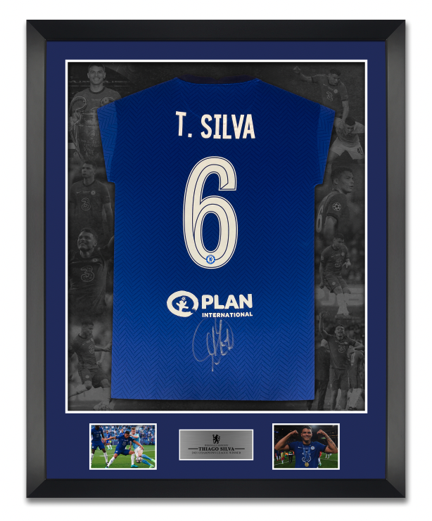 Thiago Silva Signed & Framed Shirt Chelsea FC Champions League Winners ...