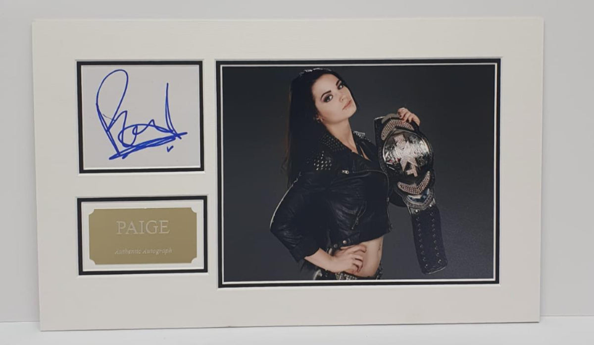 Paige Saraya Signed Photo Mount Display AEW WWE Genuine Signature AFTA ...
