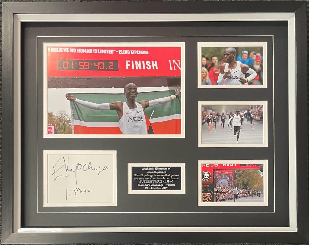 Eliud Kipchoge Signed & Framed 10X8 Photo Display 1:59:40:2 AFTAL COA ...